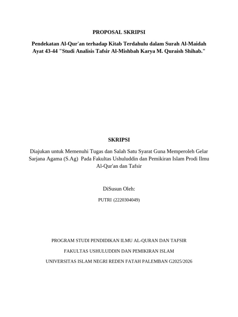 Proposal Skrips Putri Cantik Pdf
