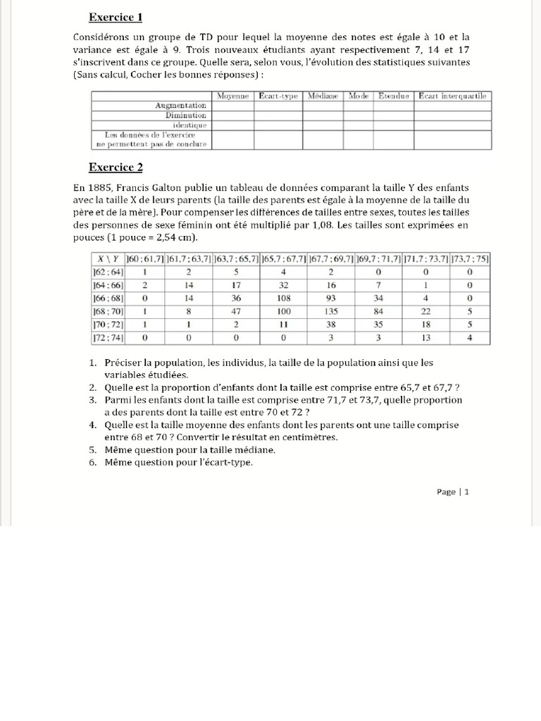 Exercice Statistique | PDF