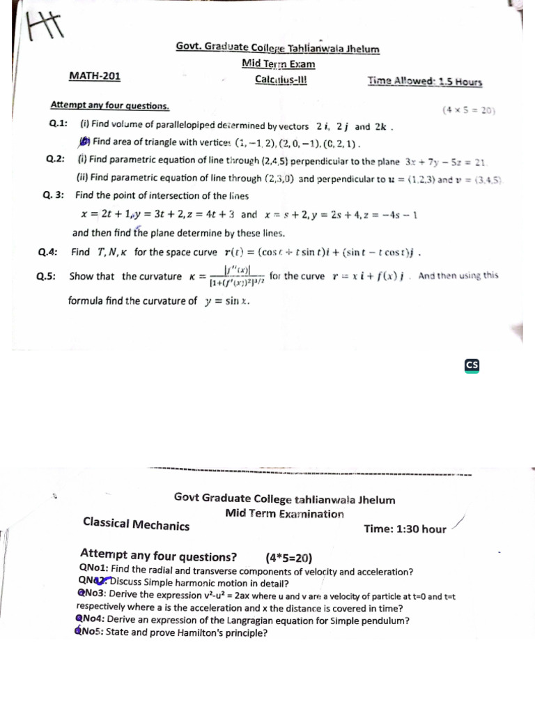 Mids Semester 3 | PDF