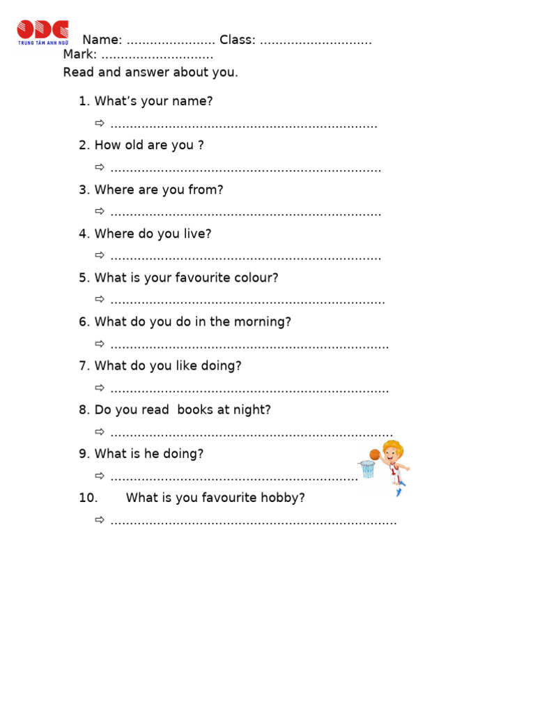 Answer Questions About You | PDF