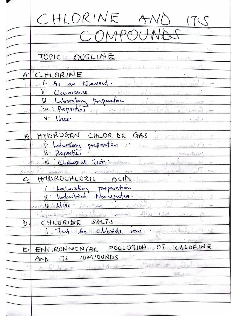 Chlorine and It's Compounds | PDF