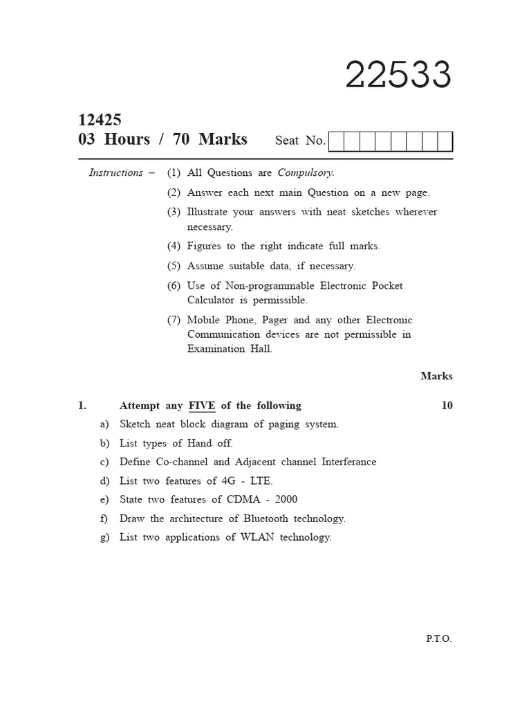 2024 Winter Question Paper | PDF | Cellular Network | Computer Networking