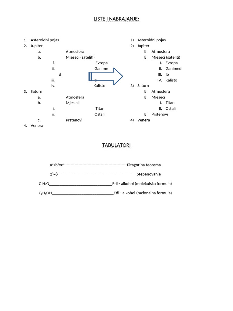 Liste I Tabulatori | PDF