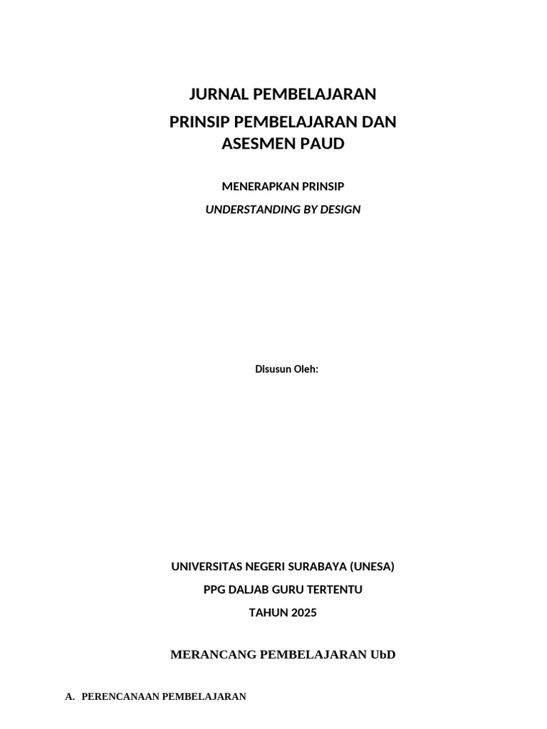 Jurnal Modul 3 Paud Deep Learning | PDF