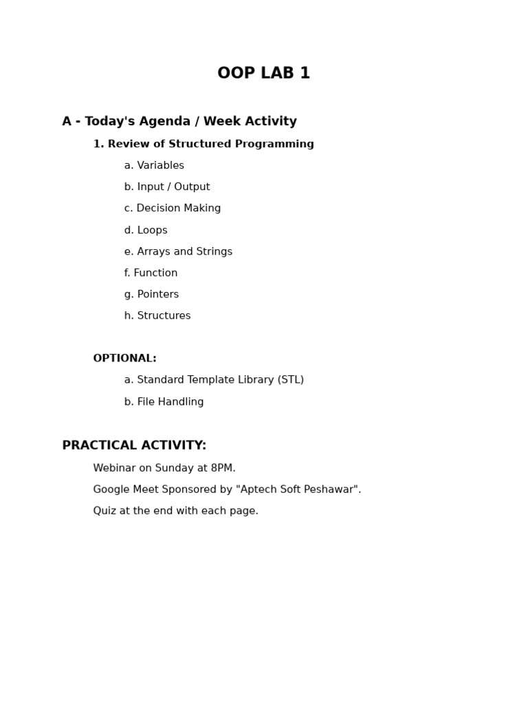 Oop Lab 1 | PDF