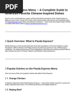 Panda Express Menu with Prices & Images | PDF | Cola | Drink