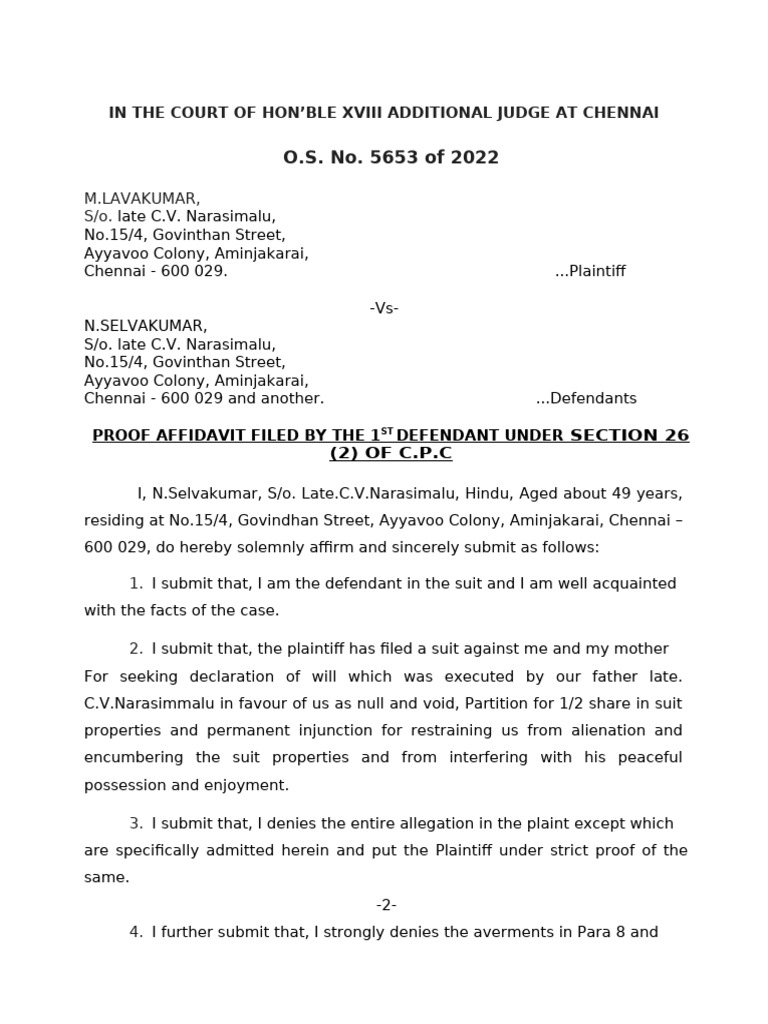 Proof Affidavit in Property Dispute Case | PDF | Lawsuit | Justice