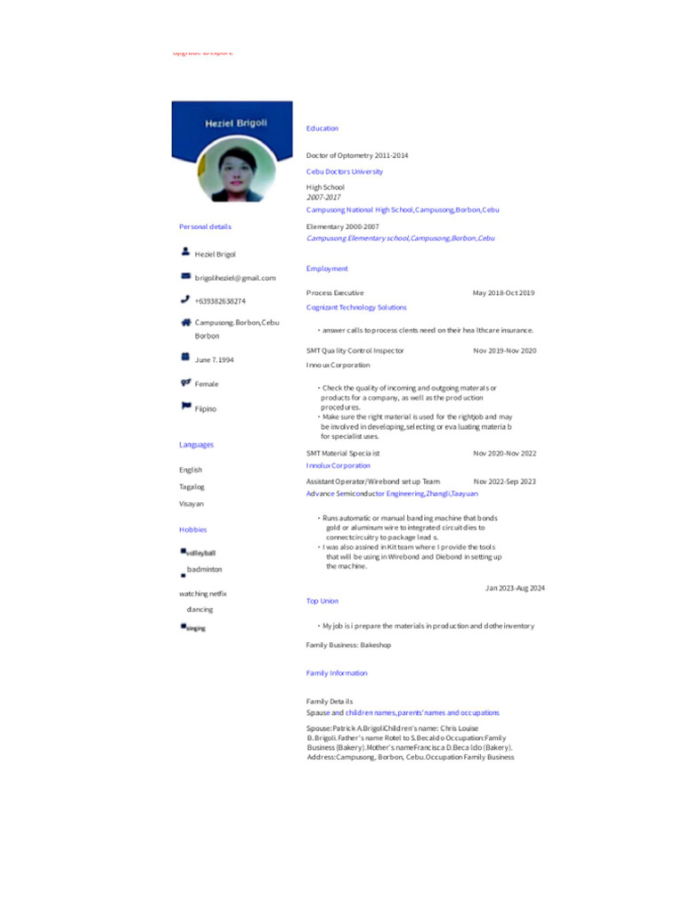 CV Europe | PDF