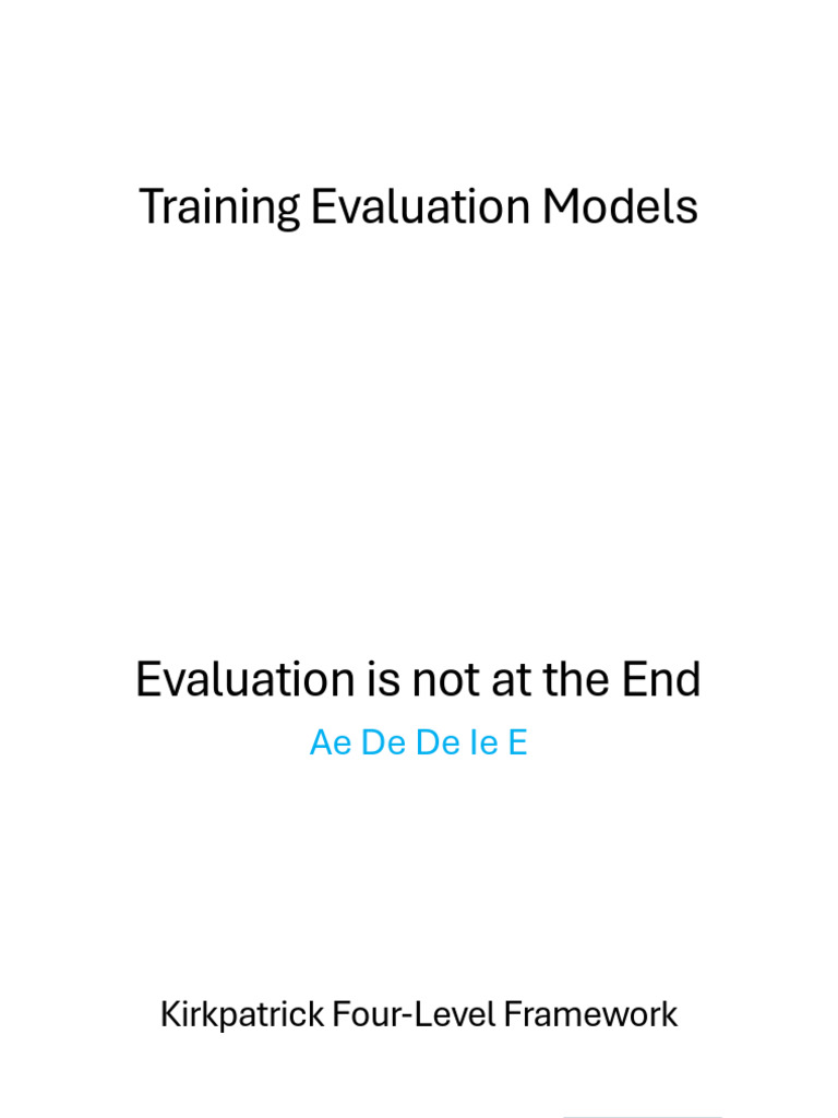 Training Evaluation Models Overview | PDF | Learning | Evaluation