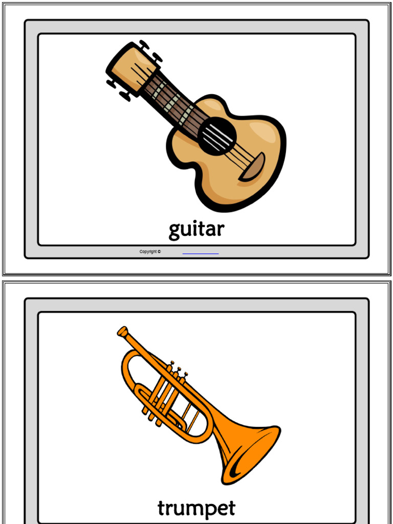 Musical Instruments Vocabulary Esl Printable Flashcards With Words For ...