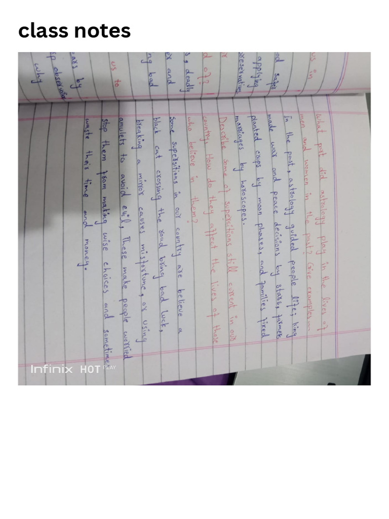 Class Notes | PDF
