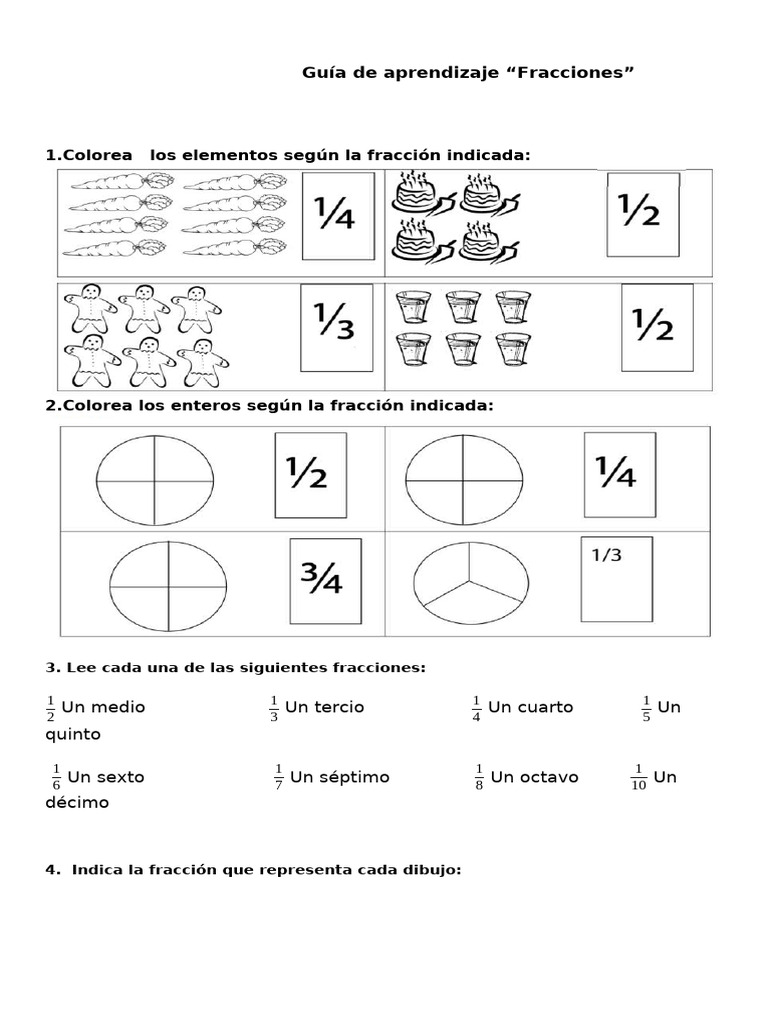 Guía Fracciones 4to | PDF