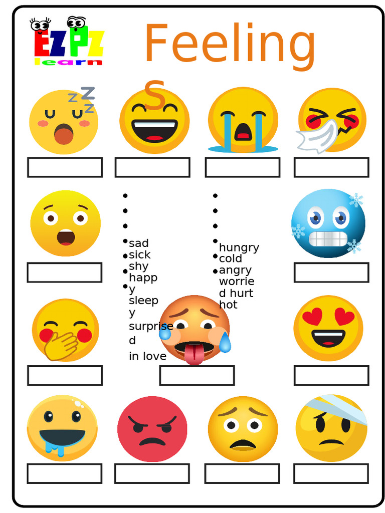 Feelings Words Match 3 | PDF