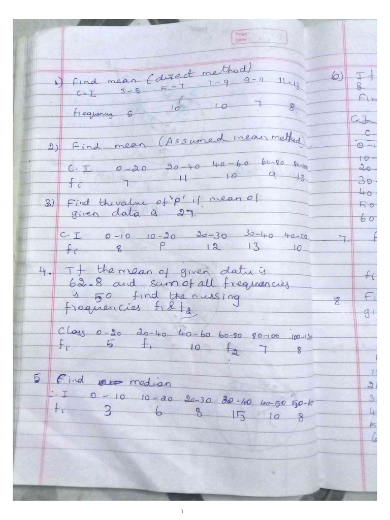 Statistics Sums | PDF