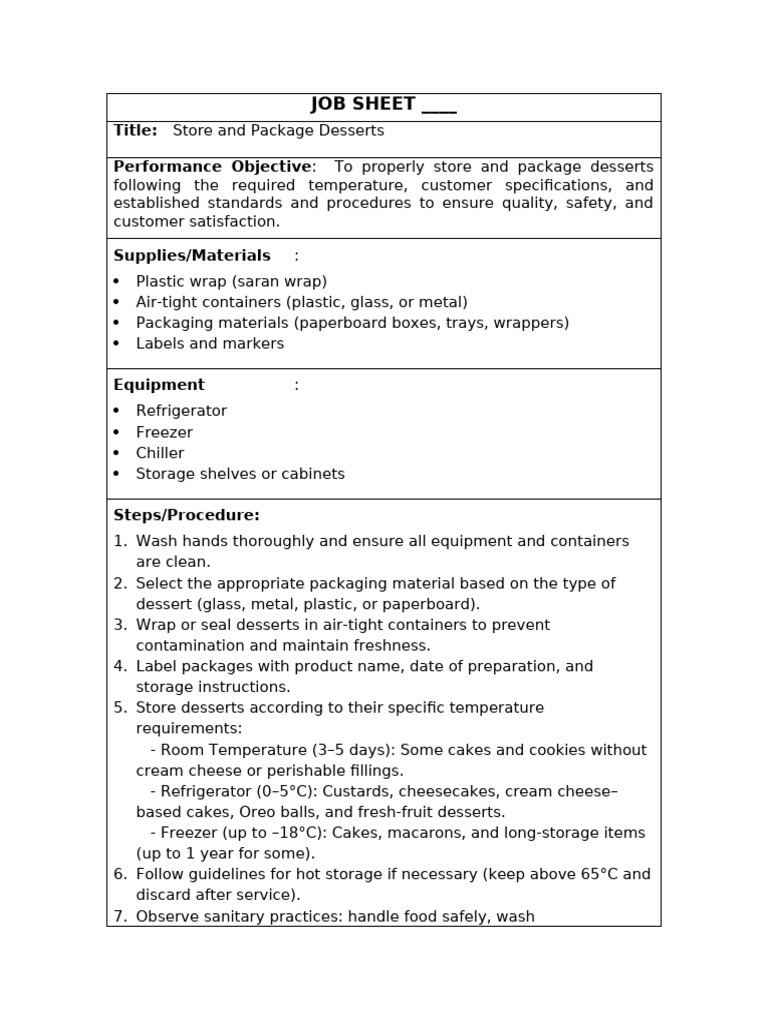 p15 Job Sheet | PDF