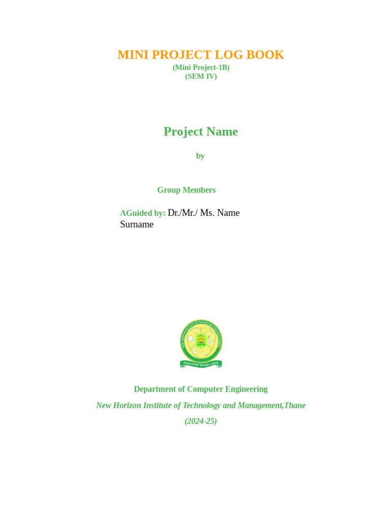 Log Book SE-A Mini Project 2025 12 | PDF