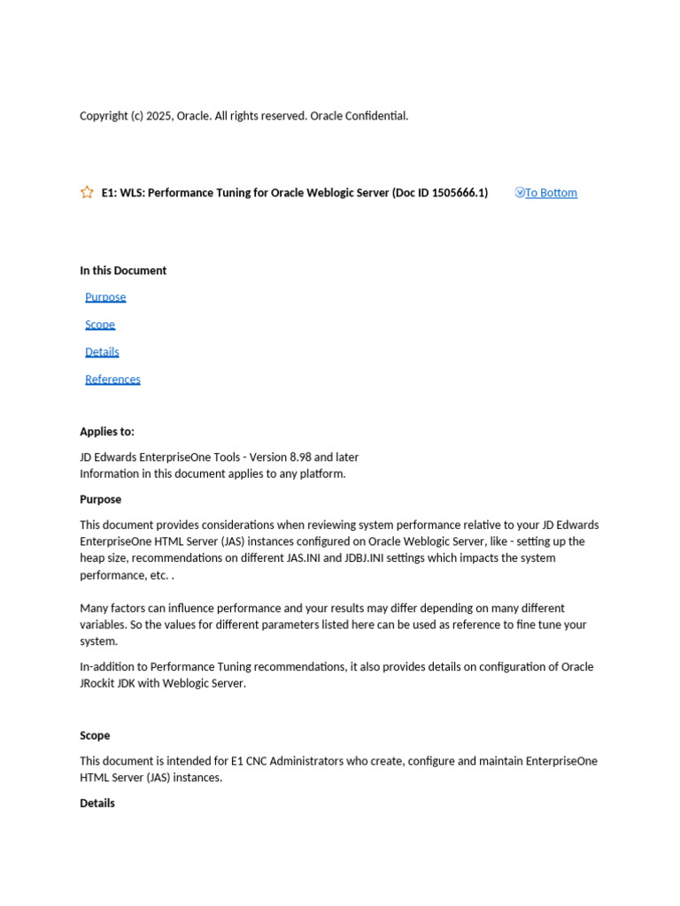 Weblogic Performance Tuning | PDF | Software Engineering | Computing