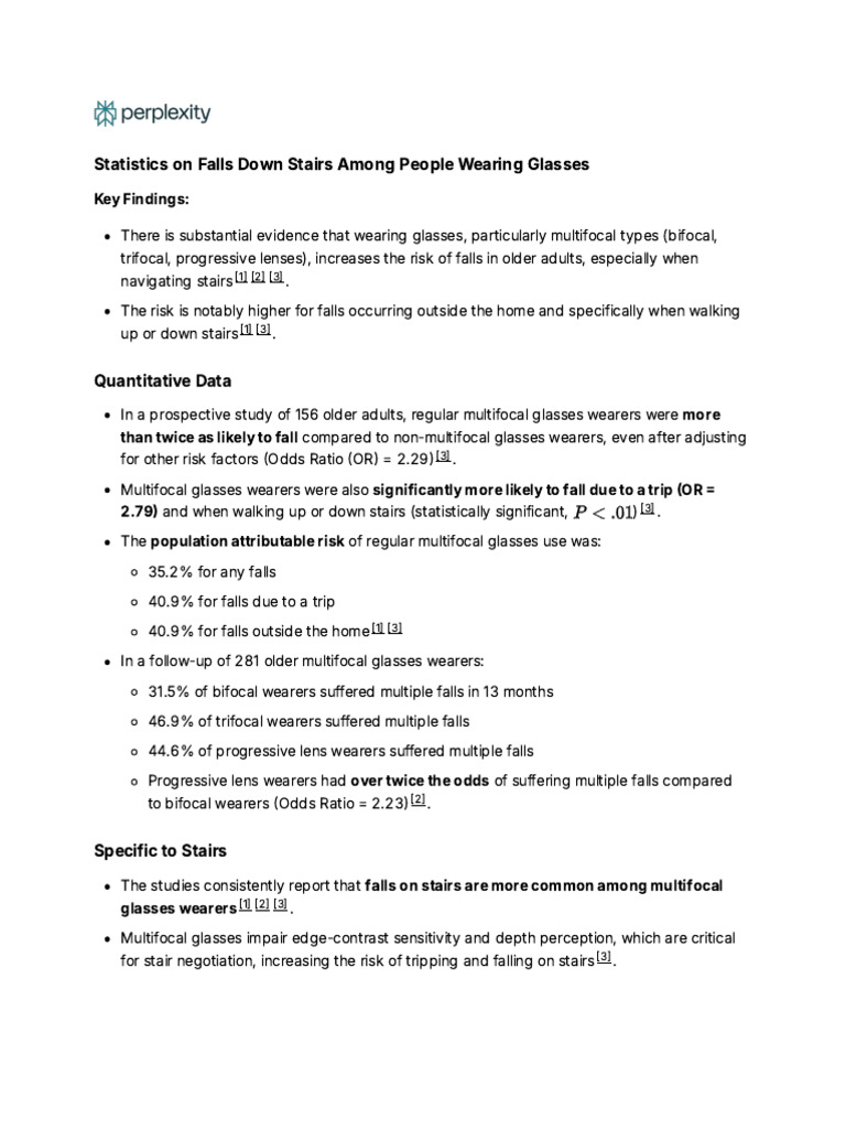 Statistics On Falls Down Stairs Among People Wearing Glasses | PDF ...