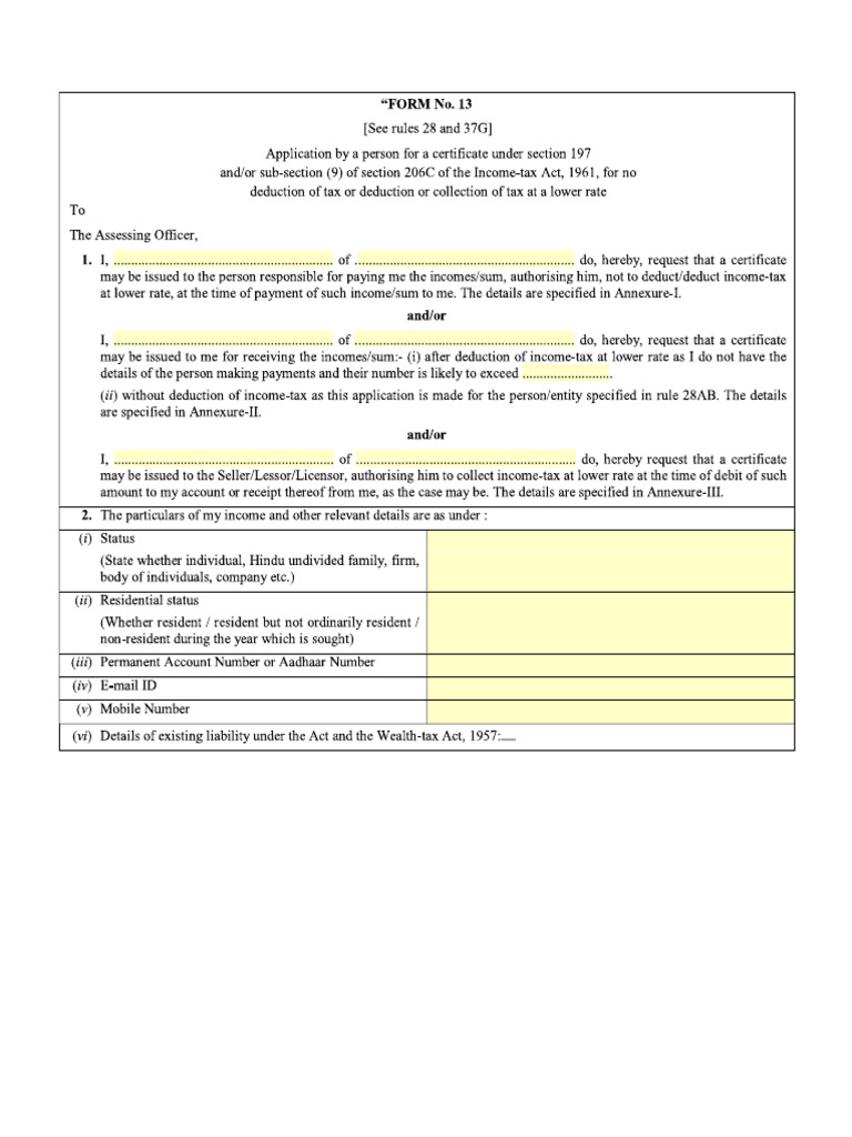 Itr Form13 | PDF