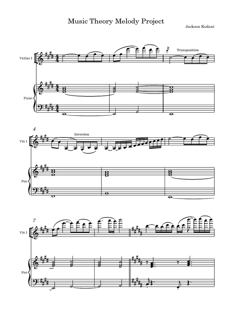 Music Theory Melody Project | PDF | Music Theory | Musicology