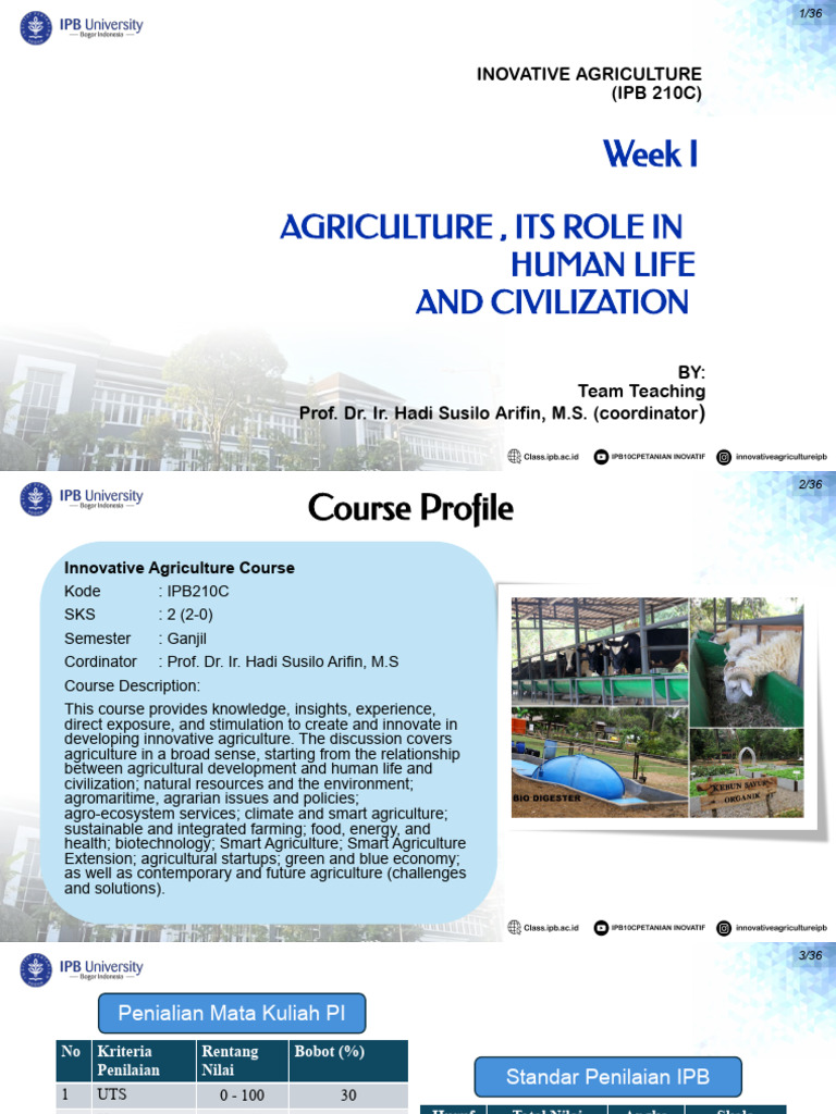 Week 1 Agriculture and Its Role in LIfe and Human Civilization | PDF ...