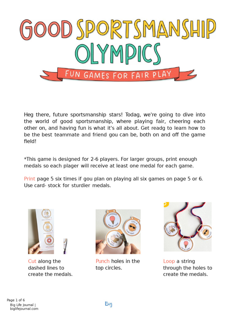 Fun Games for Teaching Sportsmanship | PDF | Parenting