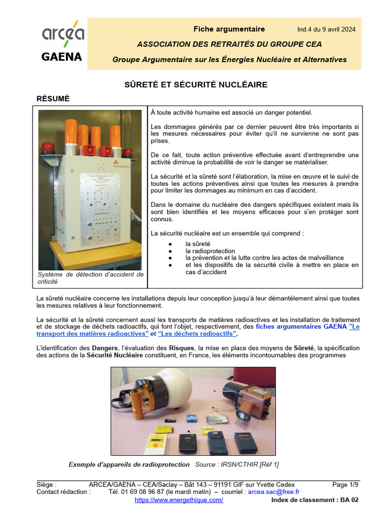 Sûreté et Risques Nucléaires en France | PDF | Sûreté nucléaire | Sécurité