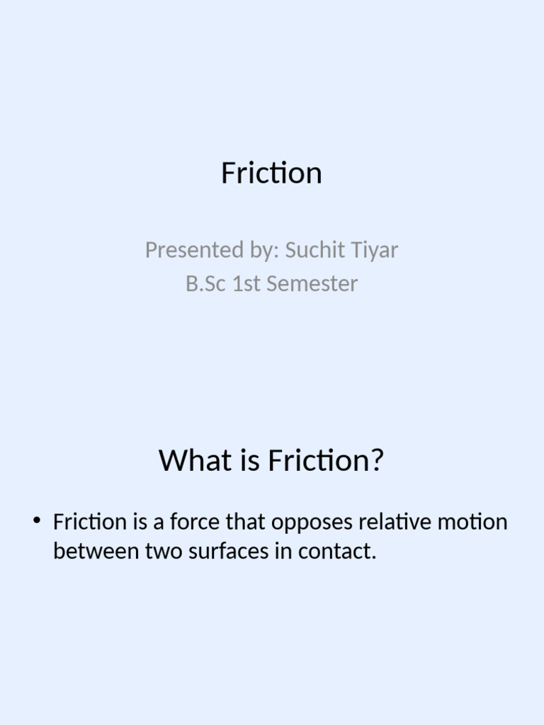 Friction Suchit Improved | PDF