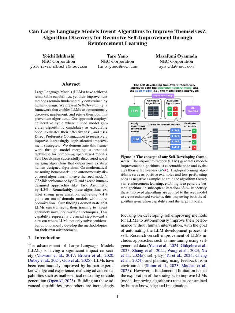 Can Large Language Models Invent Algorithms To Improve Themselves?: Algorithm Discovery For ...
