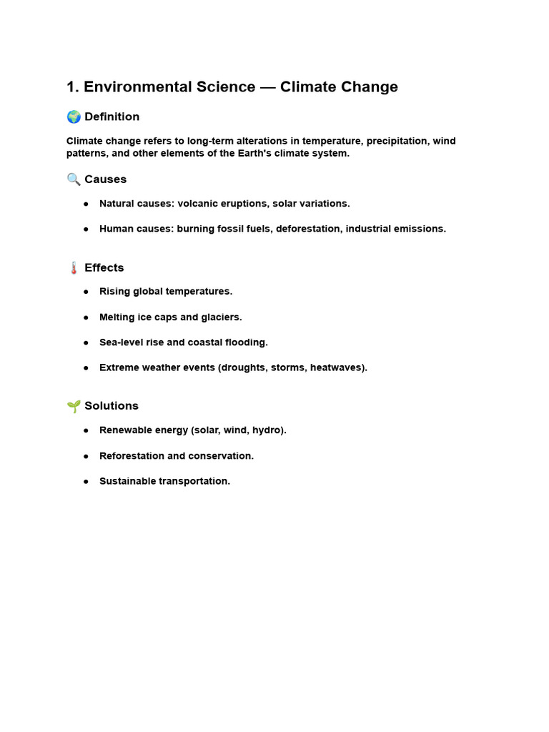 Environmental Science - Climate Change | PDF