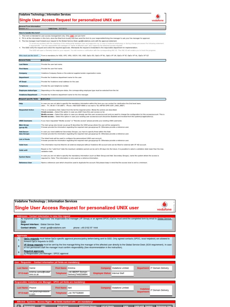 UAM UNIX User Request Template | PDF | User (Computing) | Help Desk