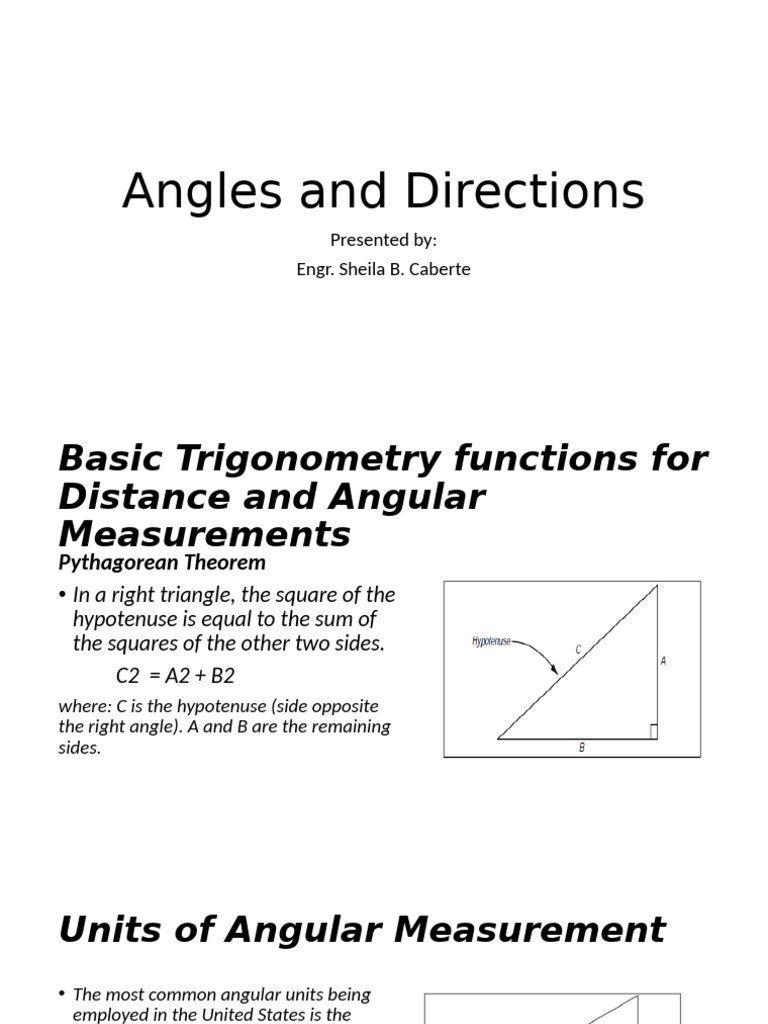 Angles and Direction | PDF | Trigonometric Functions | Trigonometry
