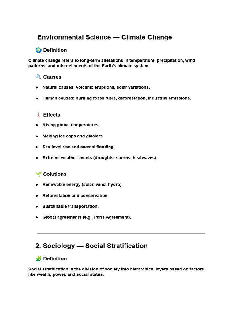 Environmental Science - Climate Change | PDF | Climate Change | Information