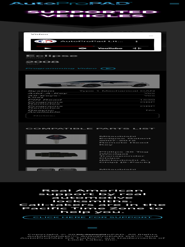 AutoProPad Supported Vehicles List | PDF