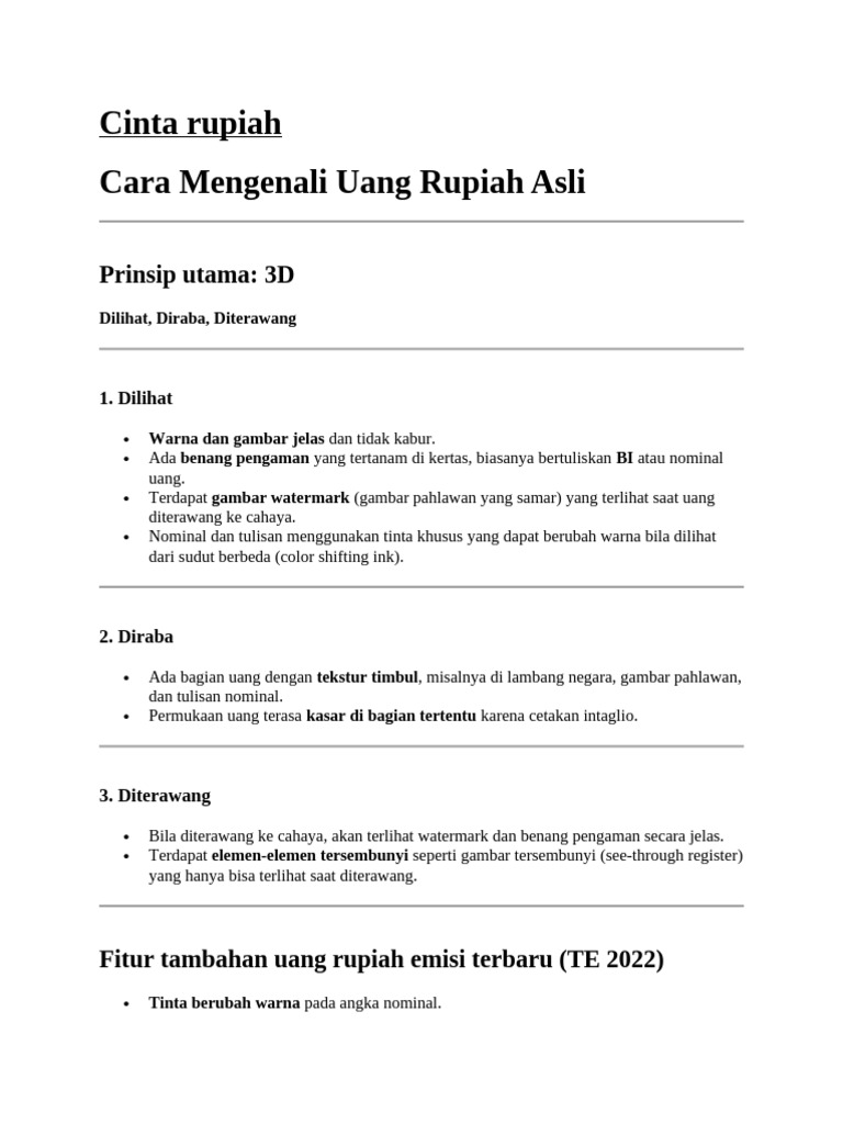 Cinta, Bangga, Paham Rupiah | PDF