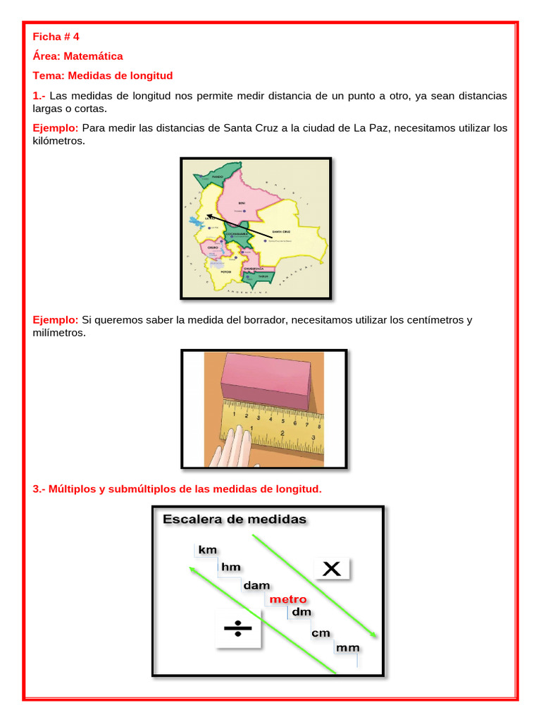 Ficha # 4 Matematica Medidas de Longitud | PDF