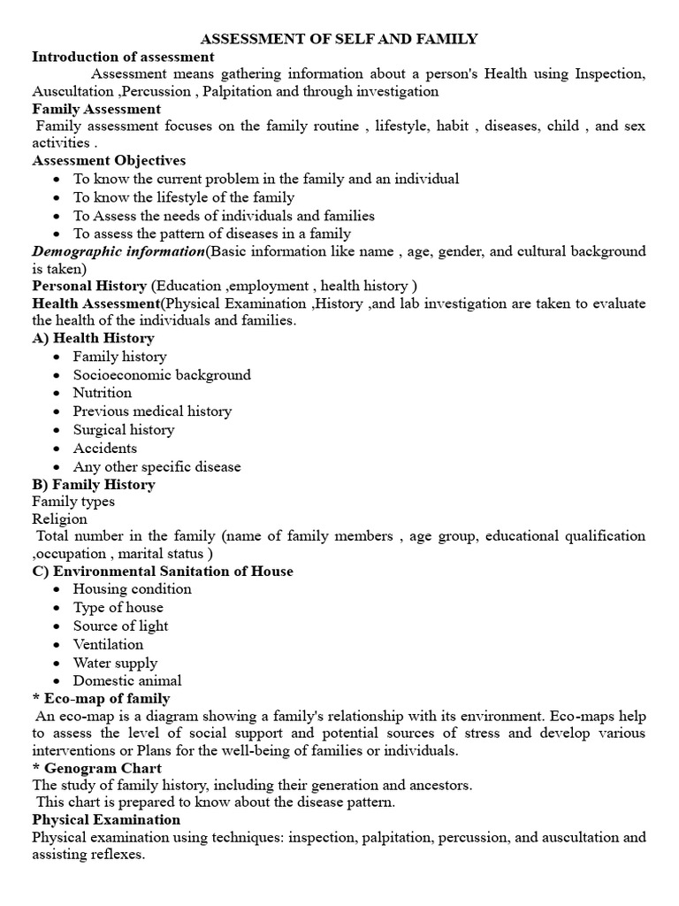 Assessment of Self and Famil1 Xerox | PDF | Vaccines | Glycated Hemoglobin