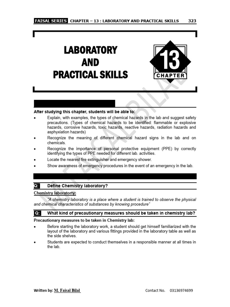 Chemistry Chapter 13 | PDF | Laboratories | Toxicity