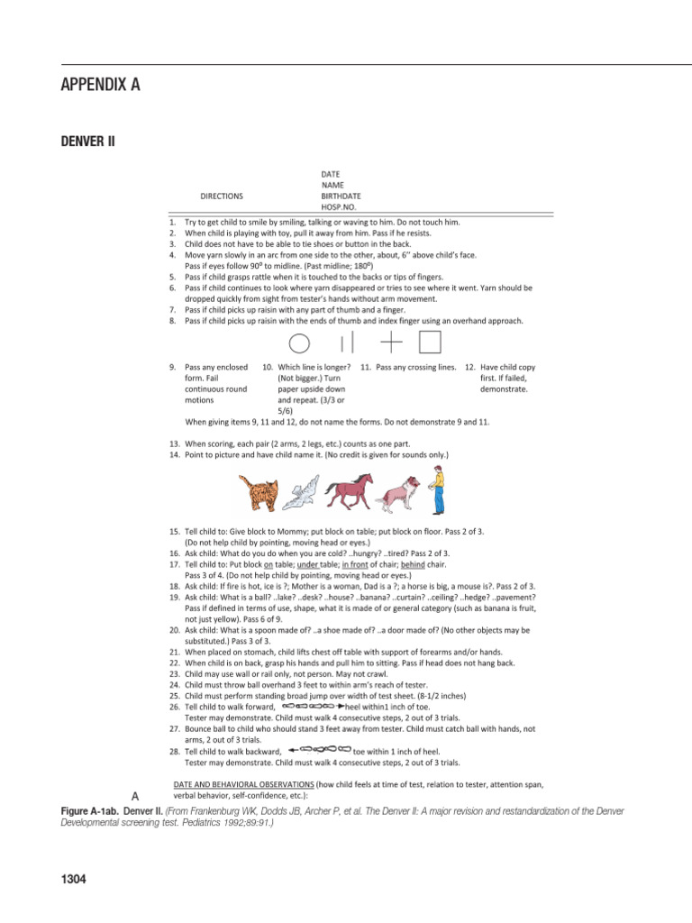 Denver II From Swaimans Pediatric Neurology 2018 | PDF
