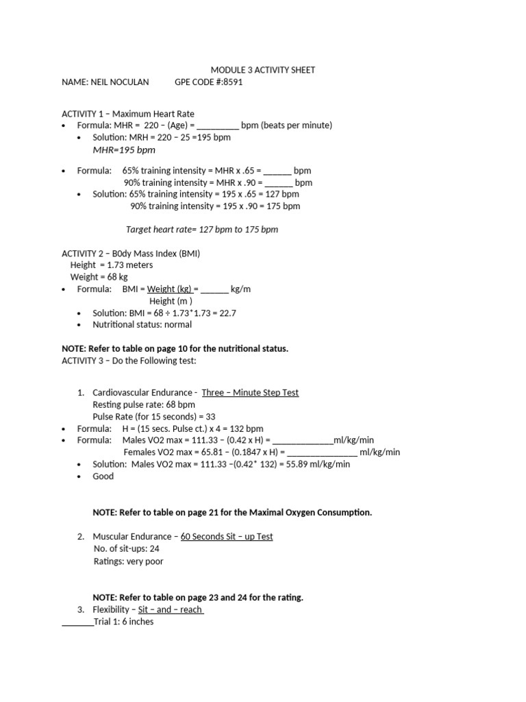 GP e 2 Module 3 Activity Sheet | PDF