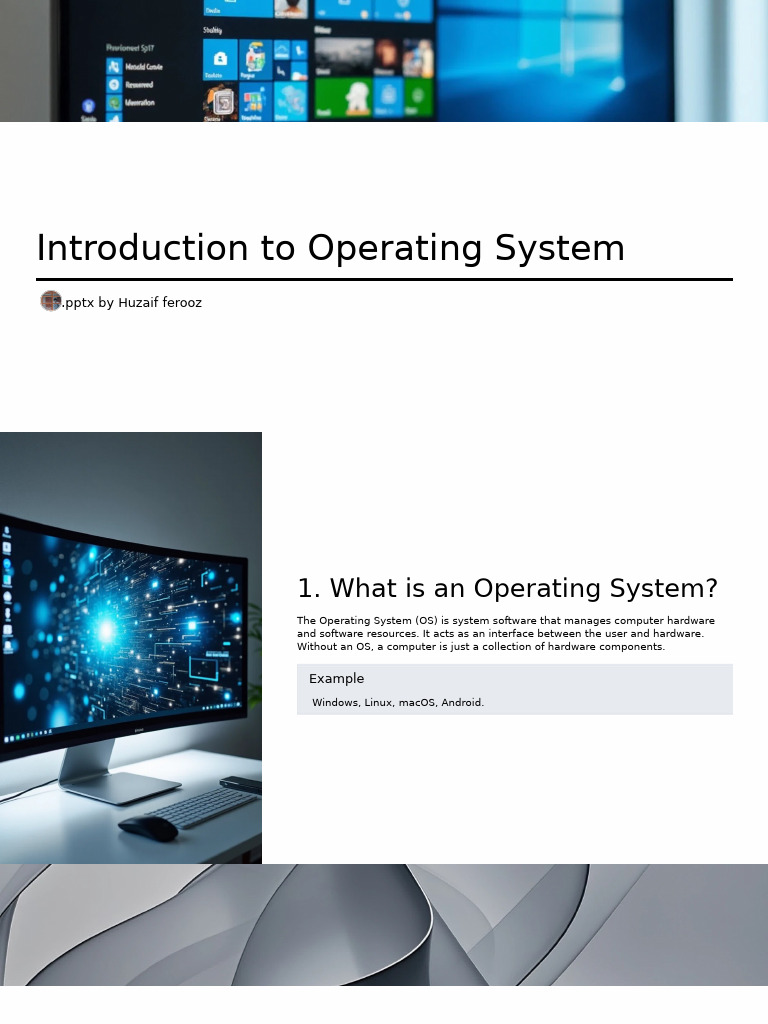 Introduction to Operating System | PDF | Operating System | Graphical ...