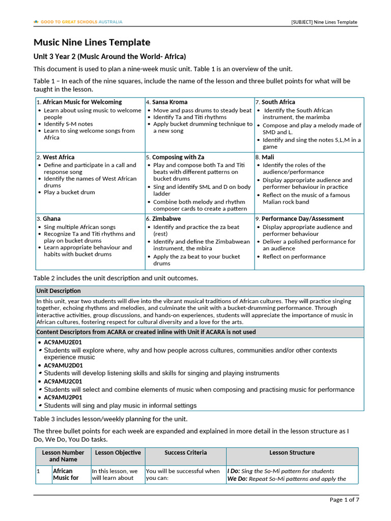 MFL V2 U3 Y2 9 Lines Template V1 20240422 | PDF | Rhythm | Performing Arts