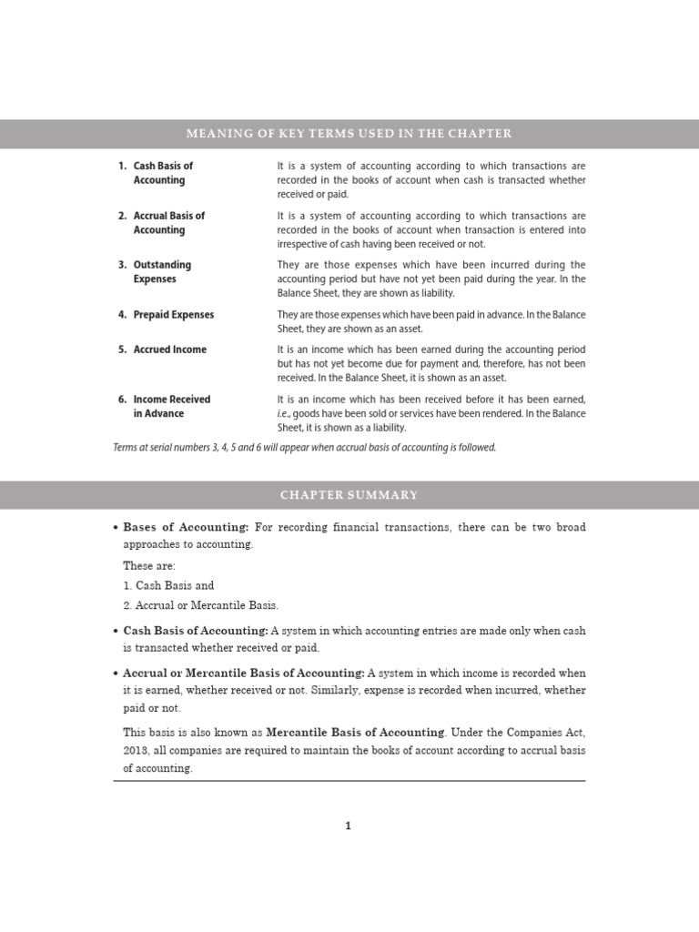 Bases of Accounting Summary | PDF | Accrual | Basis Of Accounting