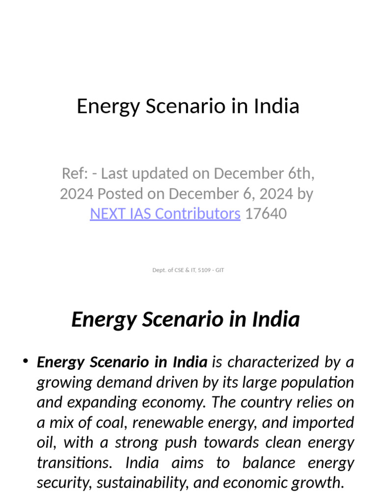 India's Evolving Energy Landscape | PDF | Renewable Energy | Energy ...