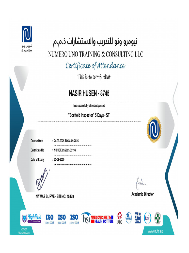 8745 Scaff Inspector | PDF