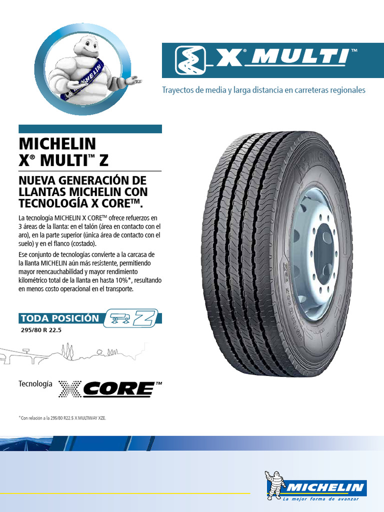 Llantas Michelin X Multi Z: Innovación y Rendimiento | PDF | Neumático ...