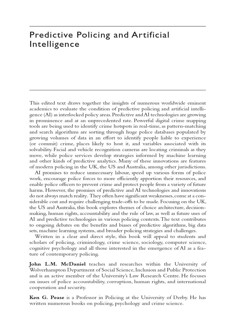 Predictive Policing & AI Insights | PDF | Artificial Intelligence ...