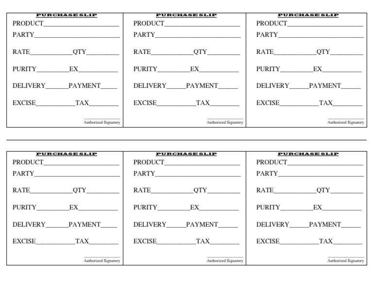 Purchase Slip Template | PDF | Business | Finance & Money Management
