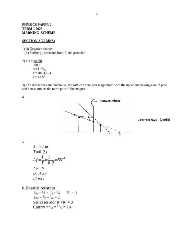 Physics 2 Marking Scheme 2024 | PDF | Inductor | Transformer