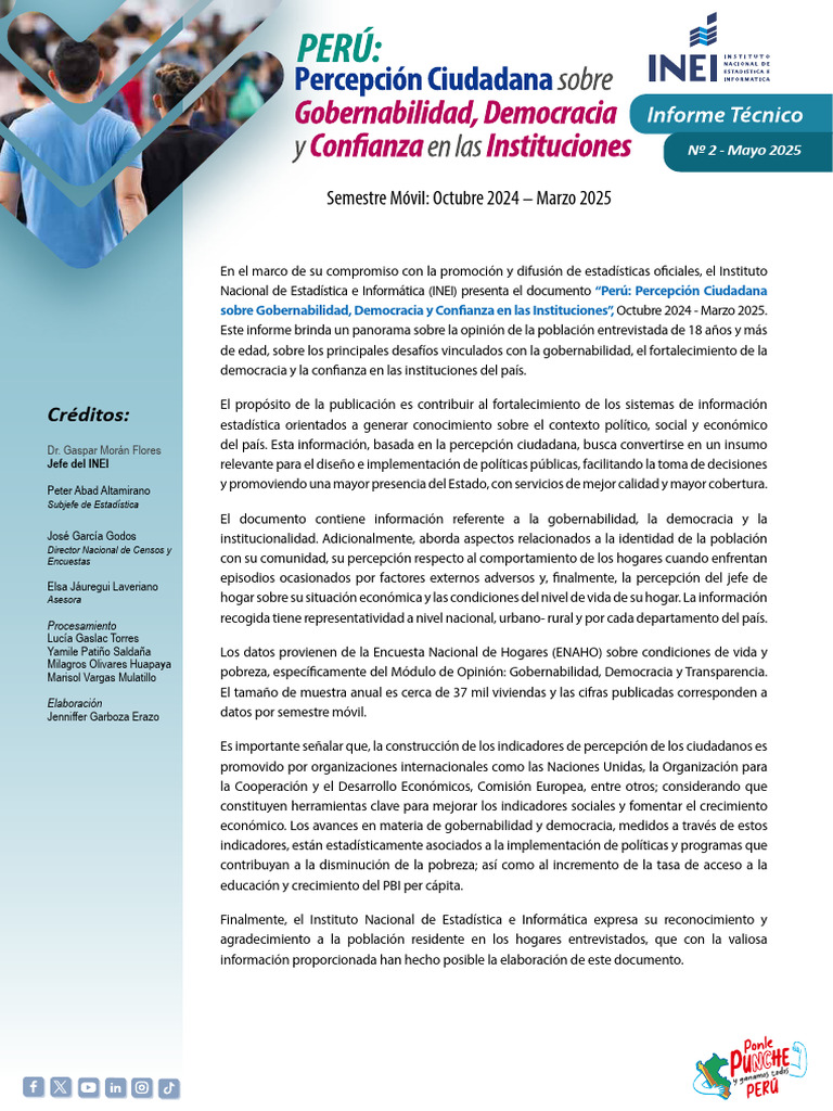 6822898 Peru Percepcion Ciudadana Sobre Gobernabilidad Democracia y ...